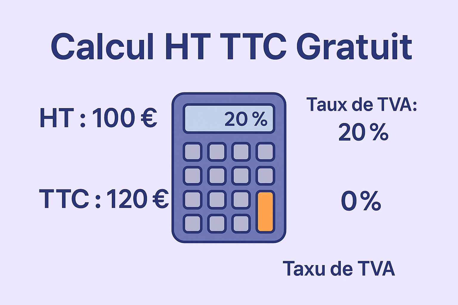 Calcul HT TTC Gratuit Convertir Prix avec ou sans TVA